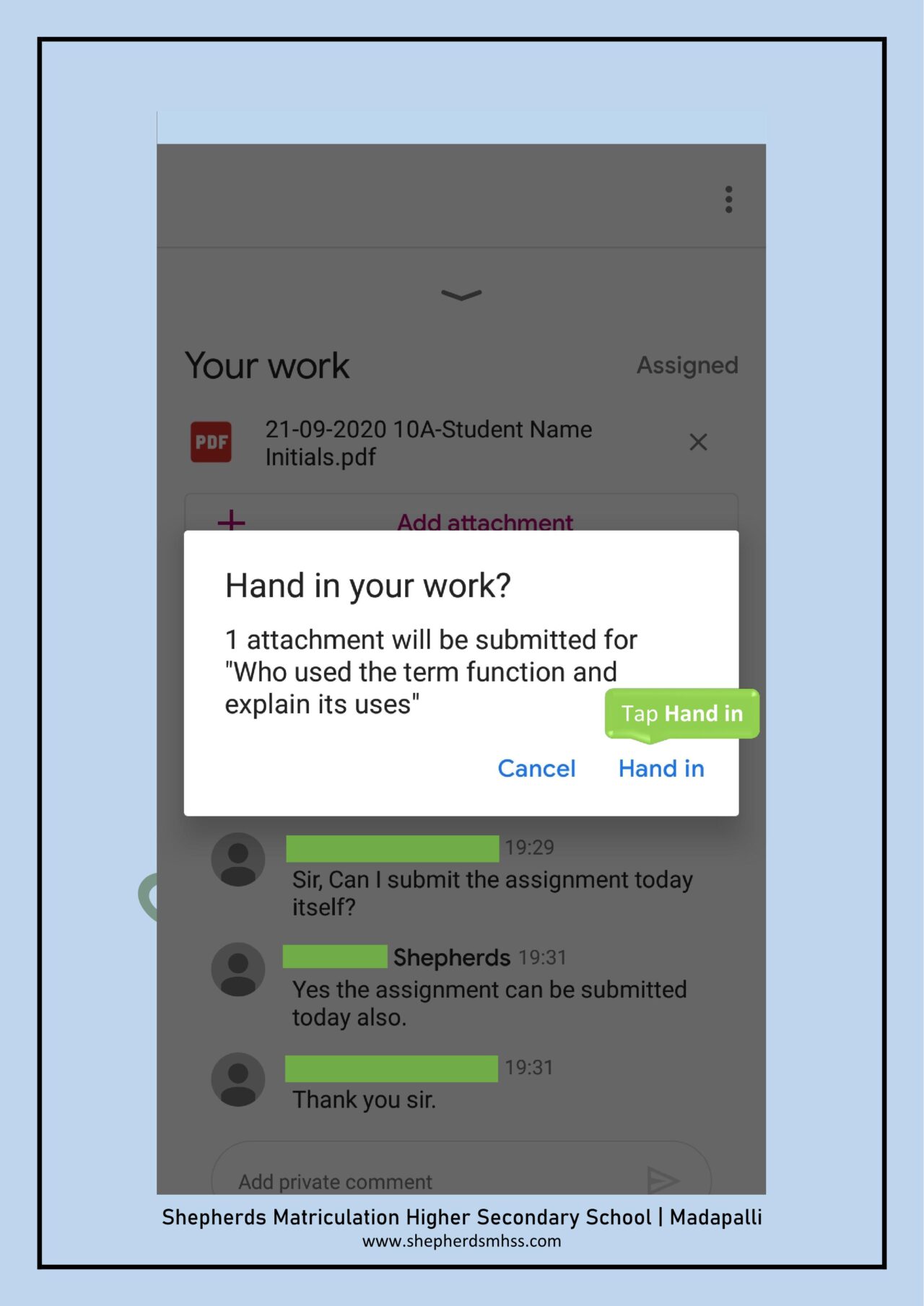 How to Hand In assignment in Google Classroom Android App